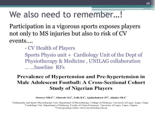 Epidemiology of Sports Injuries in Nigeria | PPTX