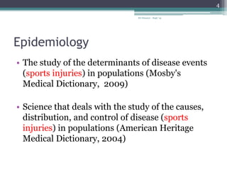 Epidemiology of Sports Injuries in Nigeria | PPTX
