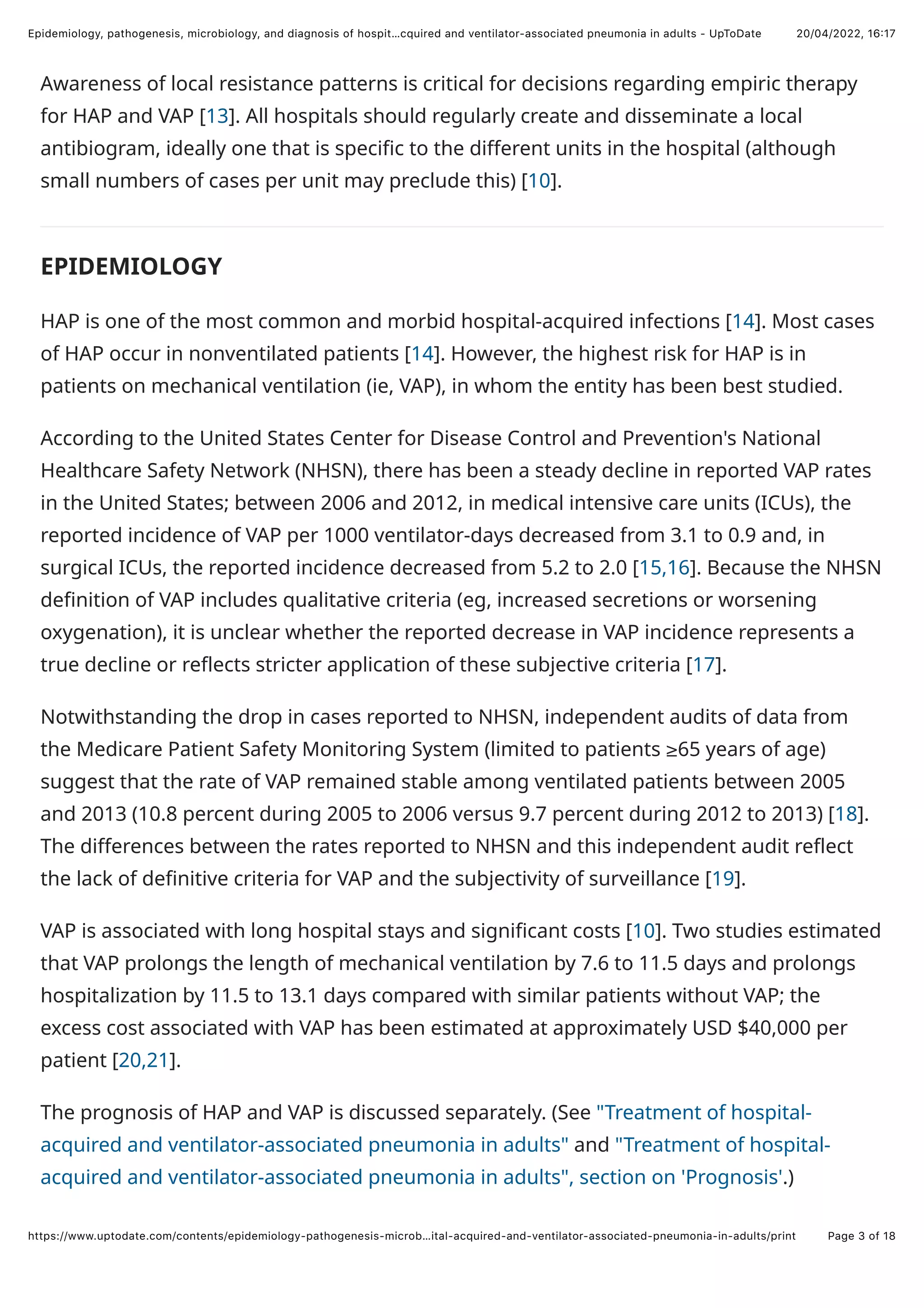 Epidemiology, pathogenesis, microbiology, and diagnosis of hospital ...