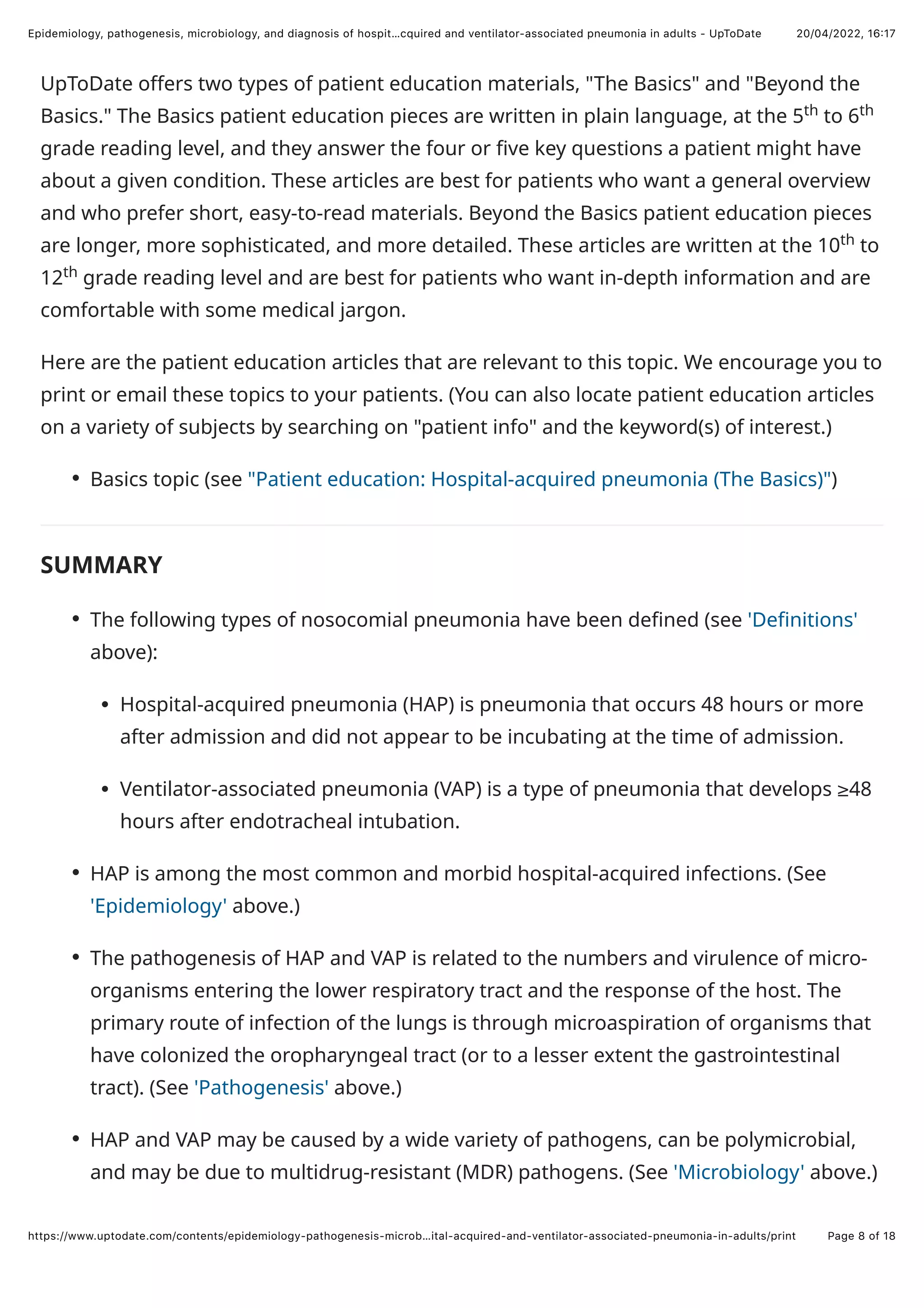 Epidemiology, pathogenesis, microbiology, and diagnosis of hospital-acquired and ventilator ...