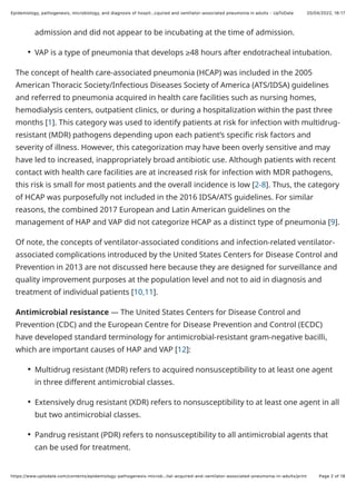 Epidemiology, pathogenesis, microbiology, and diagnosis of hospital ...
