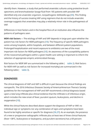 Epidemiology, pathogenesis, microbiology, and diagnosis of hospital ...