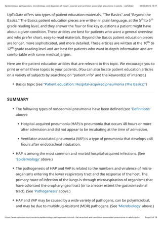 Epidemiology, pathogenesis, microbiology, and diagnosis of hospital ...