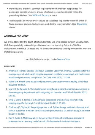 Epidemiology, pathogenesis, microbiology, and diagnosis of hospital ...