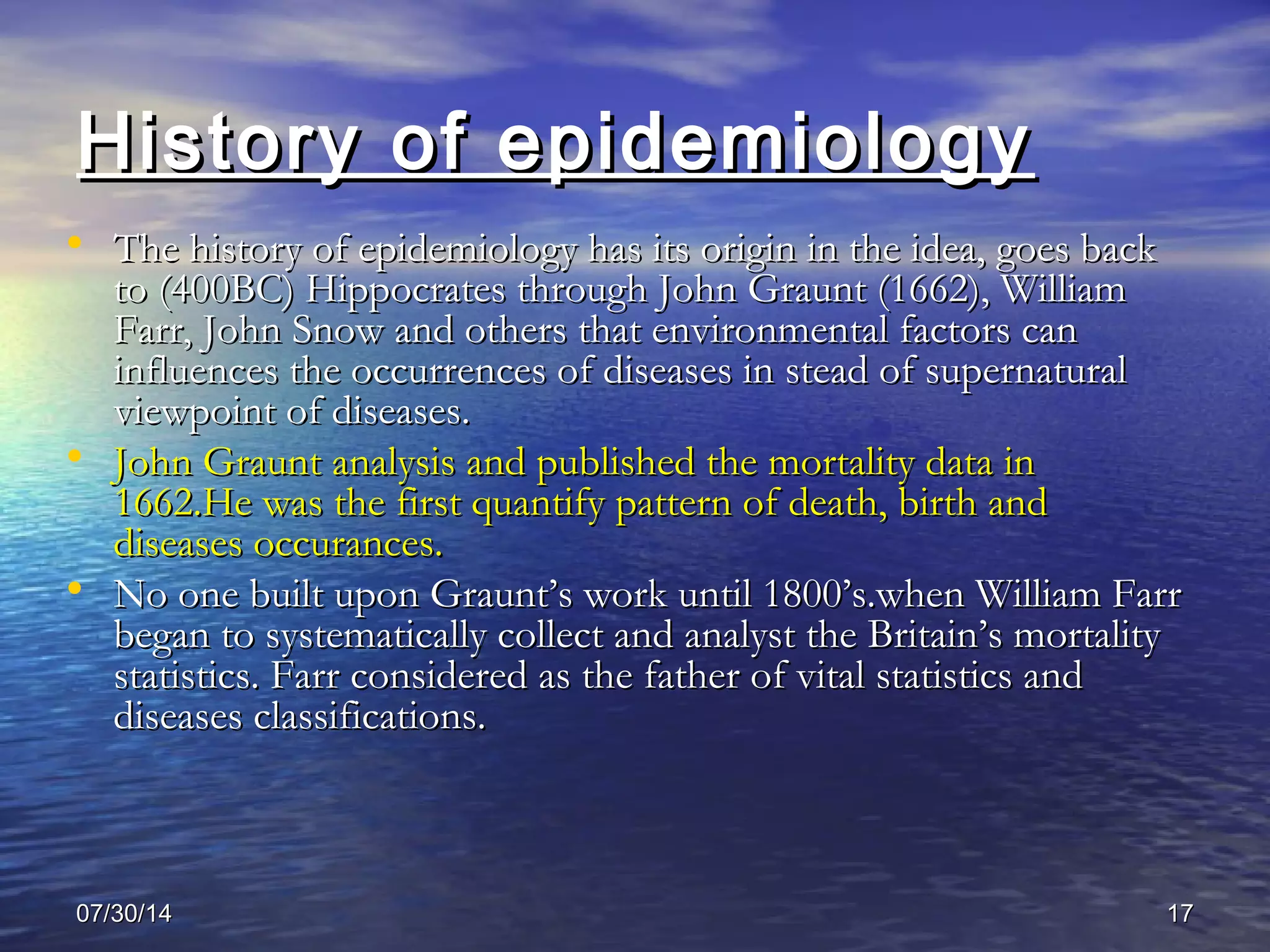 Epidemiology ppt | PPT