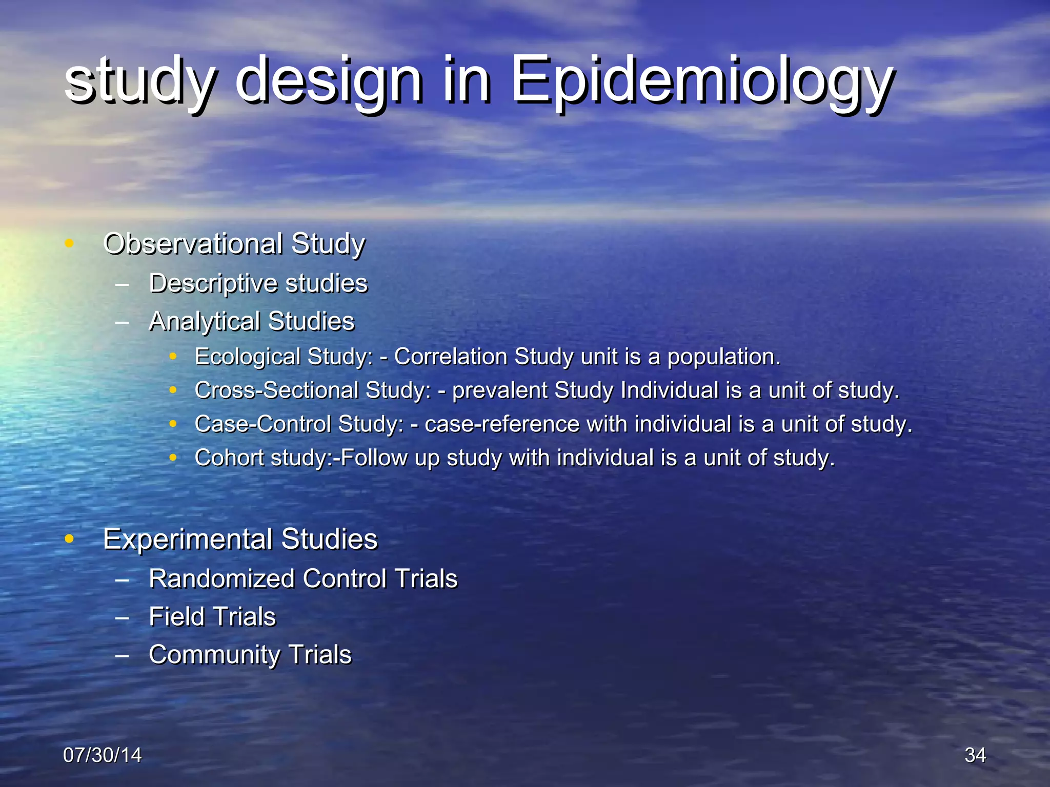 Epidemiology ppt | PPT