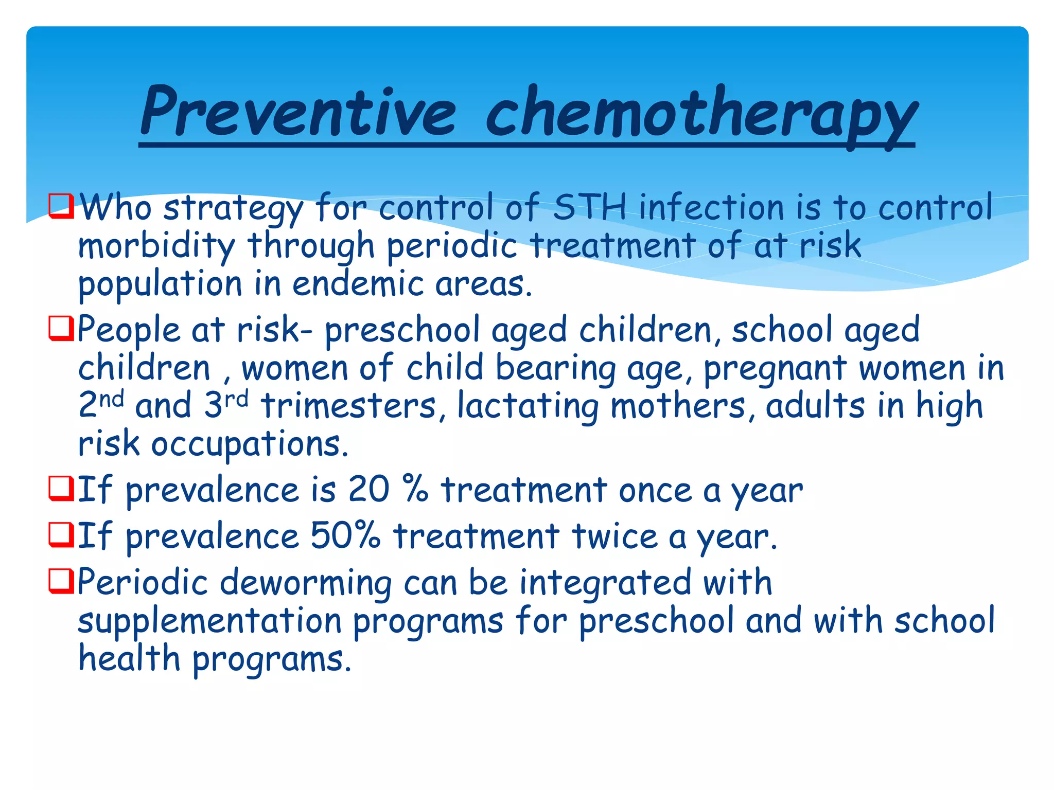 Epidemiology ,prevention and control of helminthic infections | PPTX