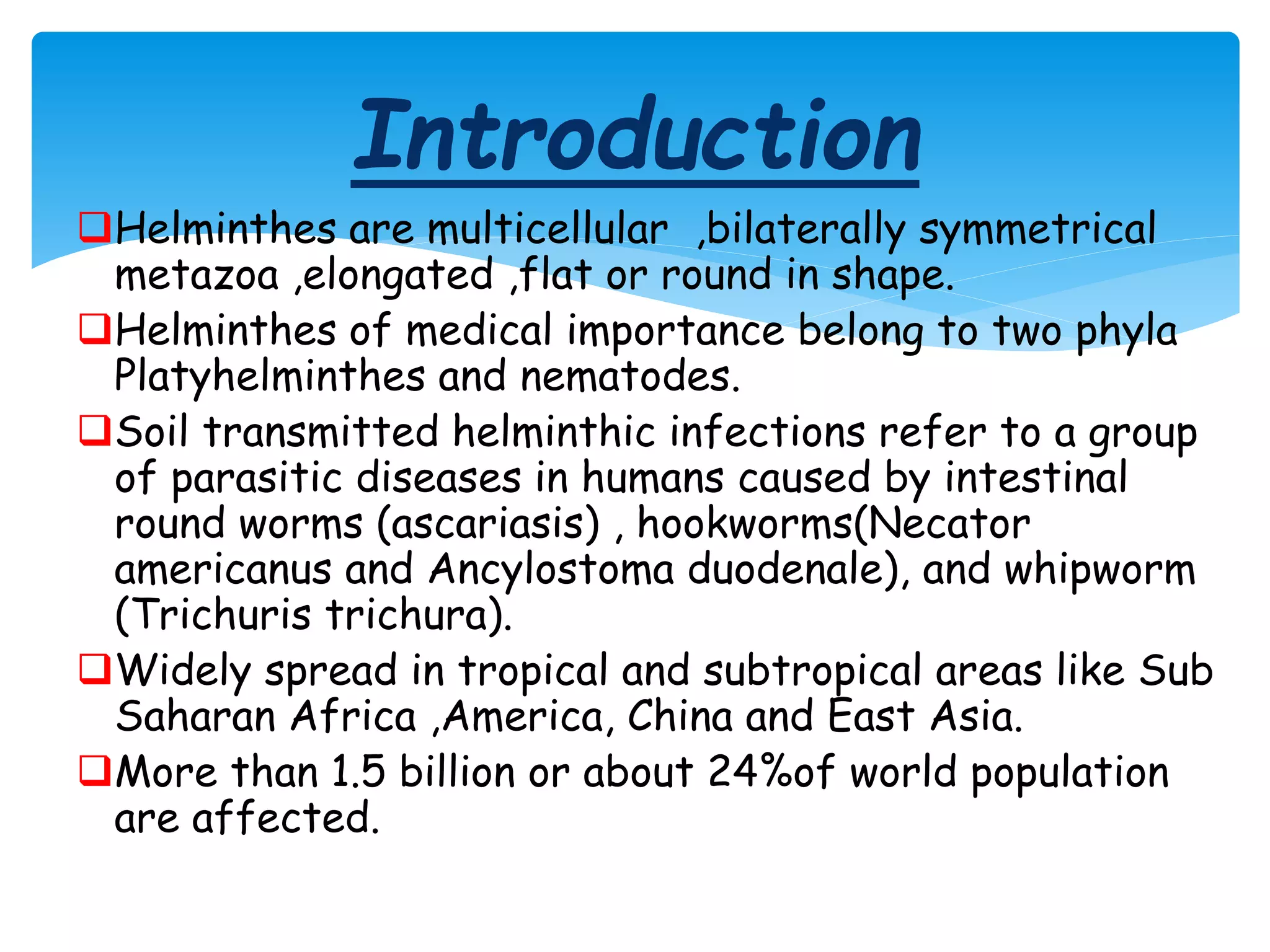 Epidemiology ,prevention and control of helminthic infections | PPTX ...