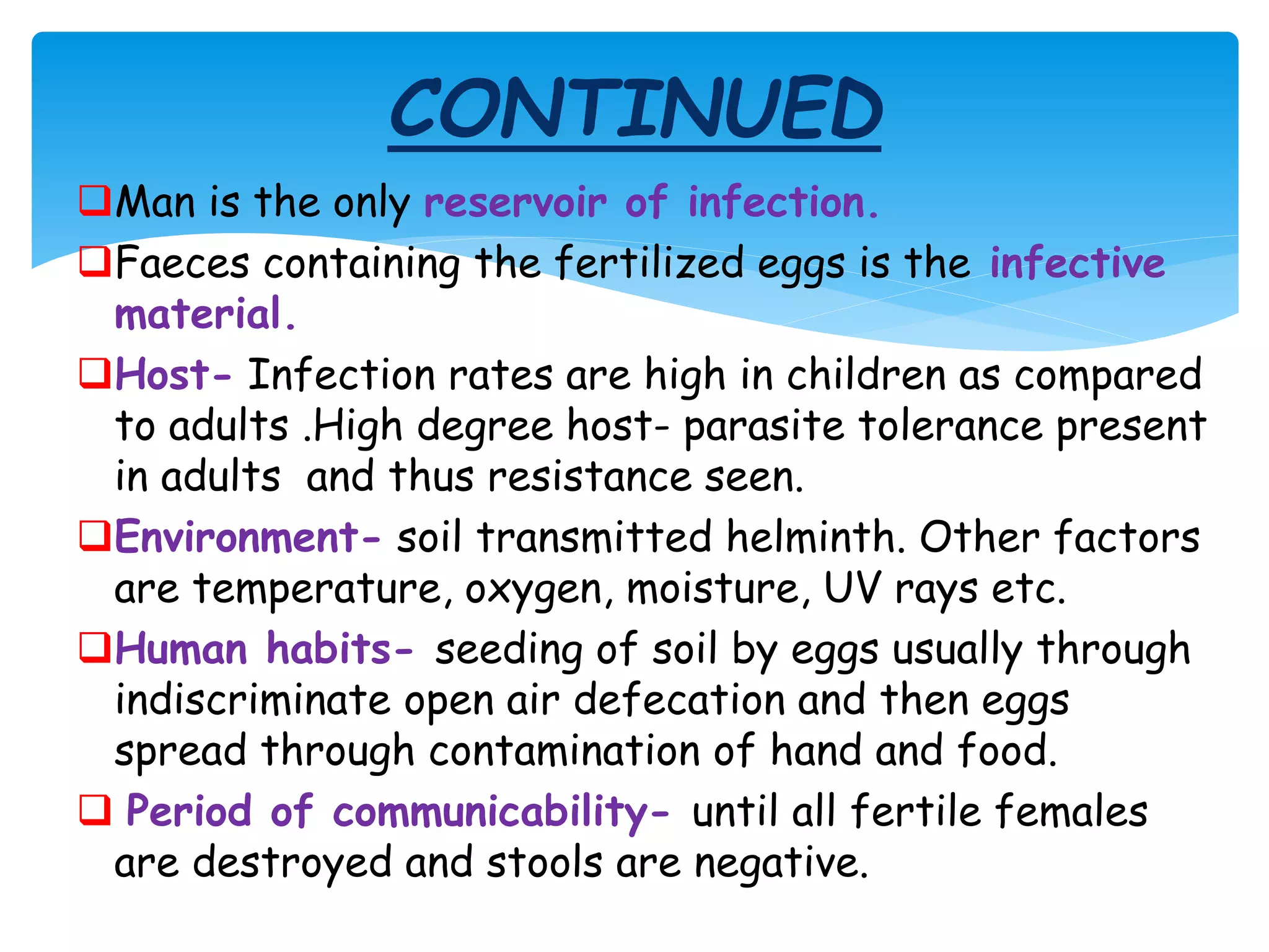 Epidemiology ,prevention and control of helminthic infections | PPTX
