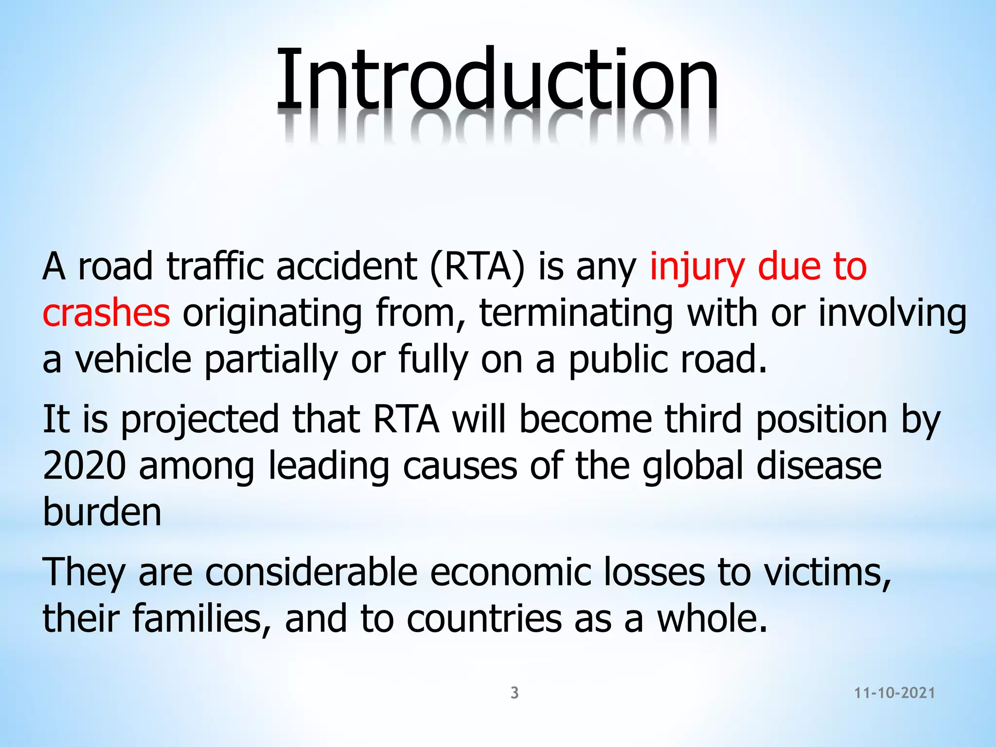 Epidemiology, prevention & control of rta | PPTX