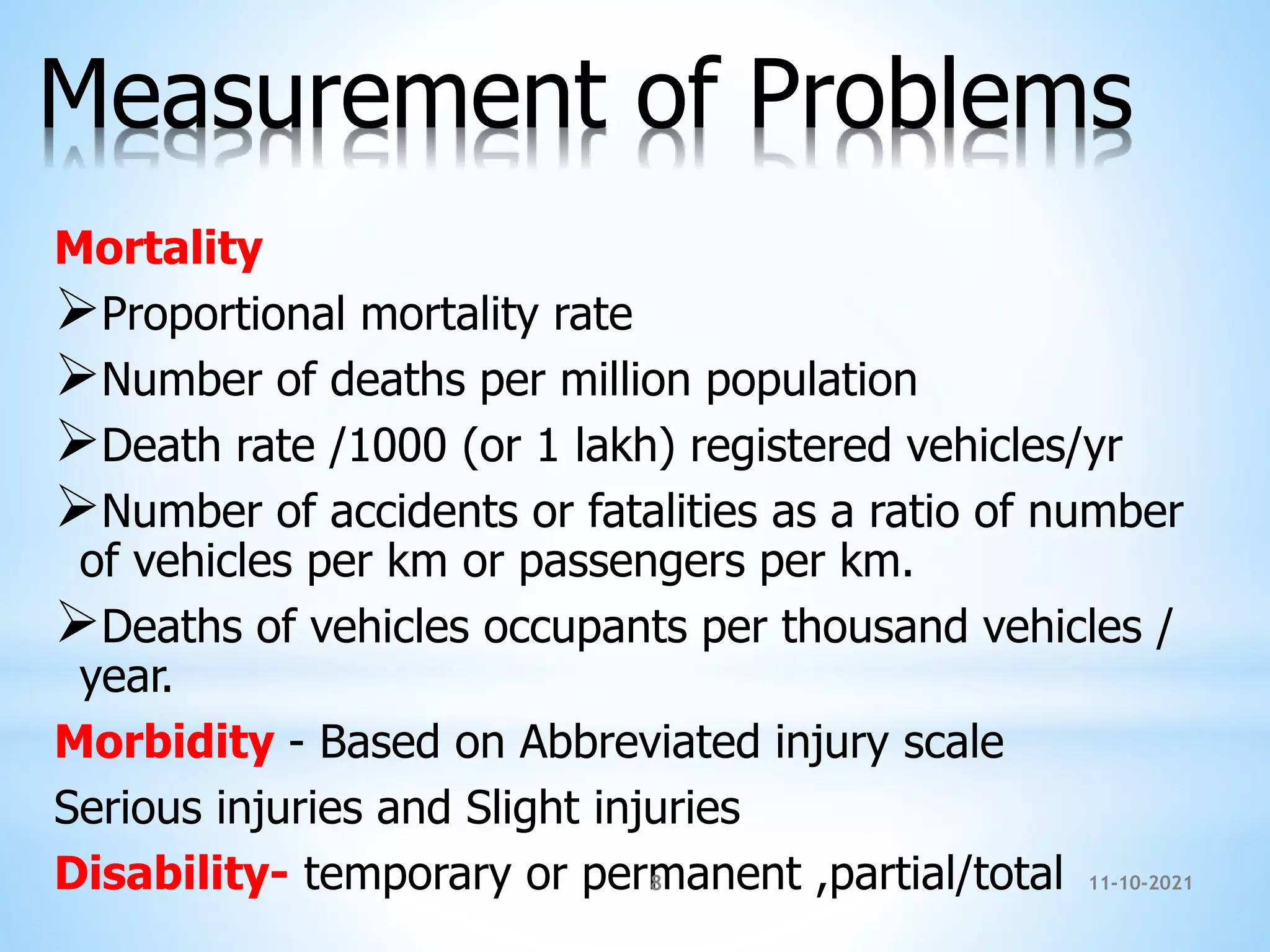 Epidemiology, prevention & control of rta | PPTX
