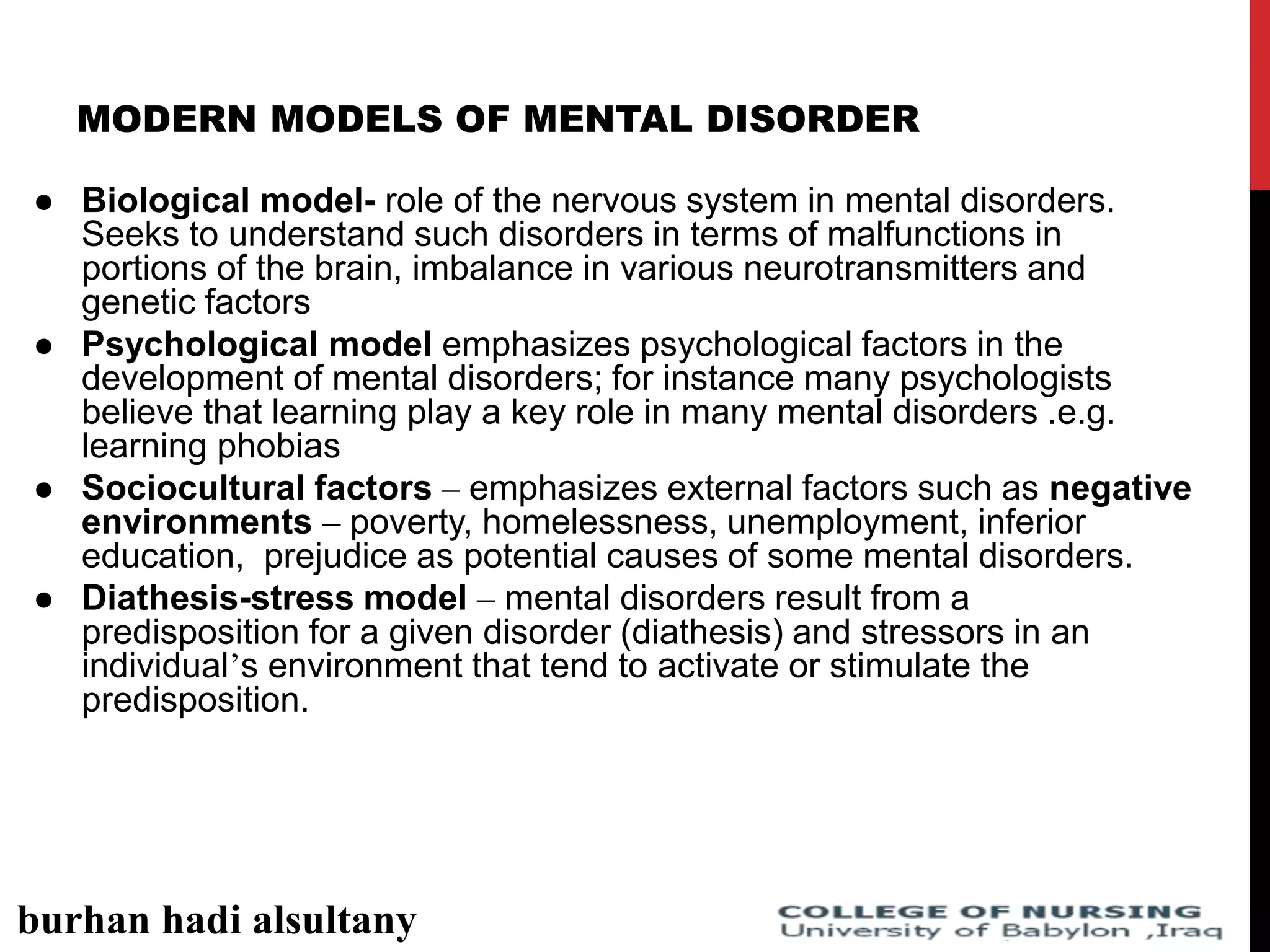 Epidemiology and mental disorder and classification | PPT