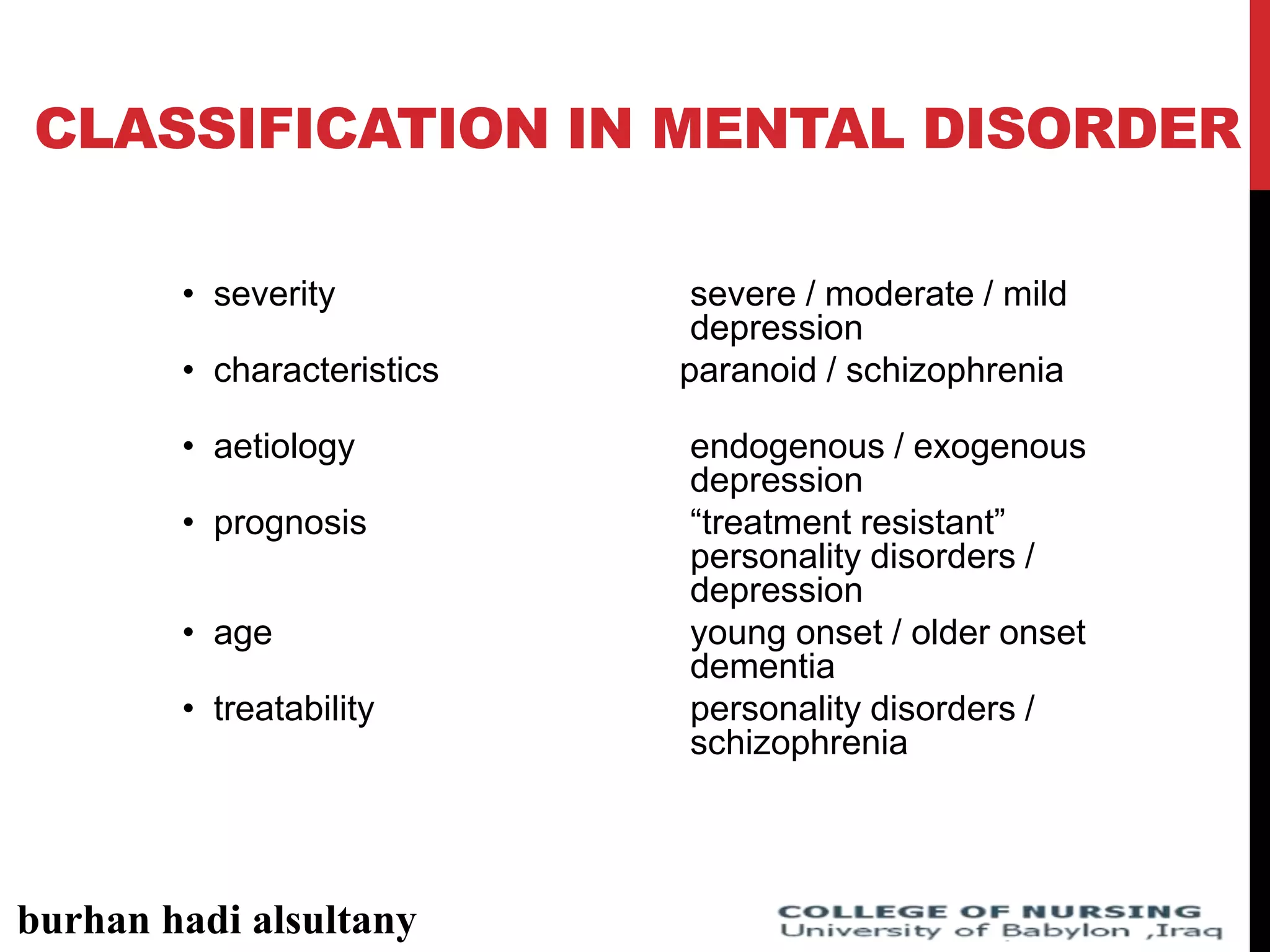 Epidemiology and mental disorder and classification | PPT