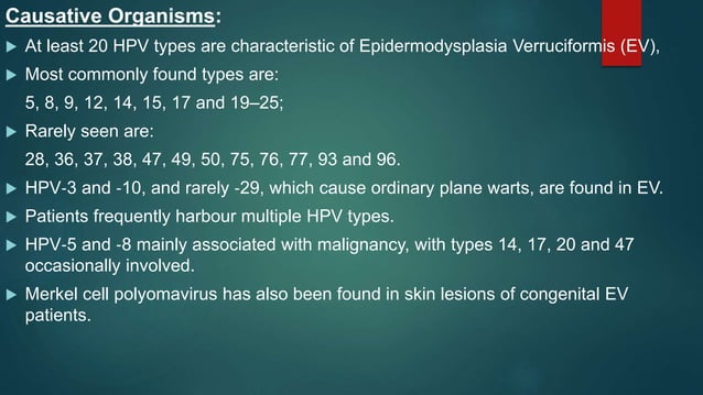 Epidermodysplasia verruciformis and HPV in Immunocompromised | PPT