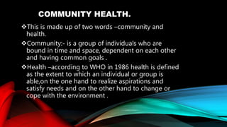 Epidemiology and Community Health | PPTX