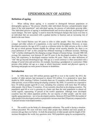 Epidemiology of Ageing By Dr Zulfiquer Ahmed Amin | PDF