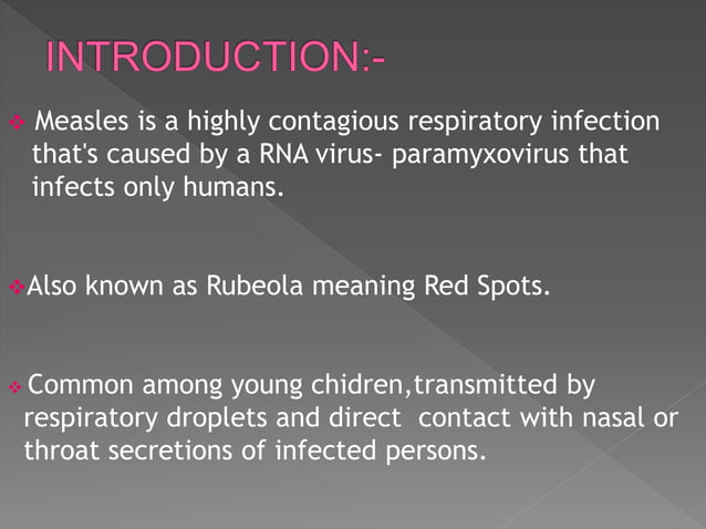 Epidemiology of measles | PPTX