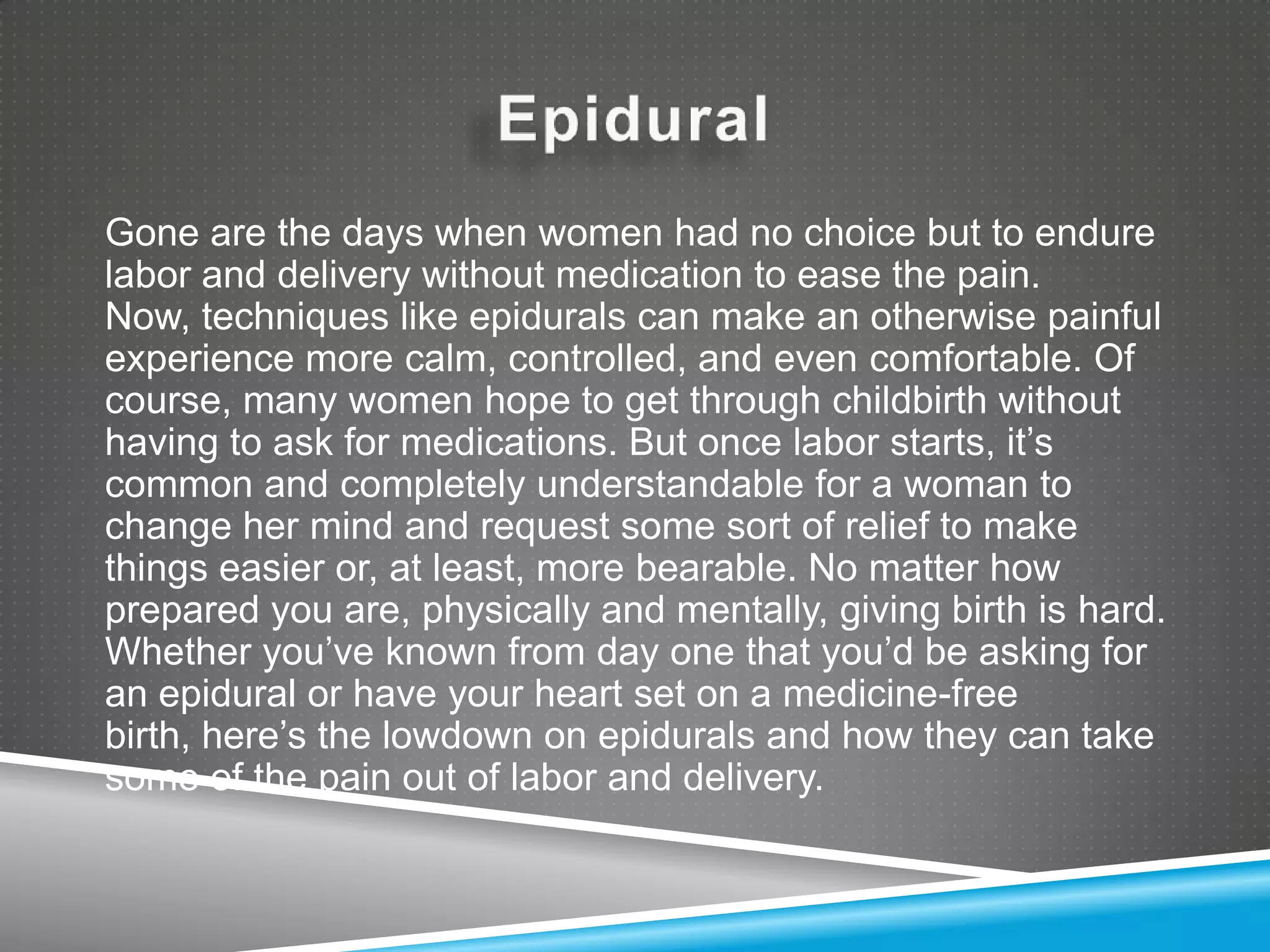 Epidural | PPTX