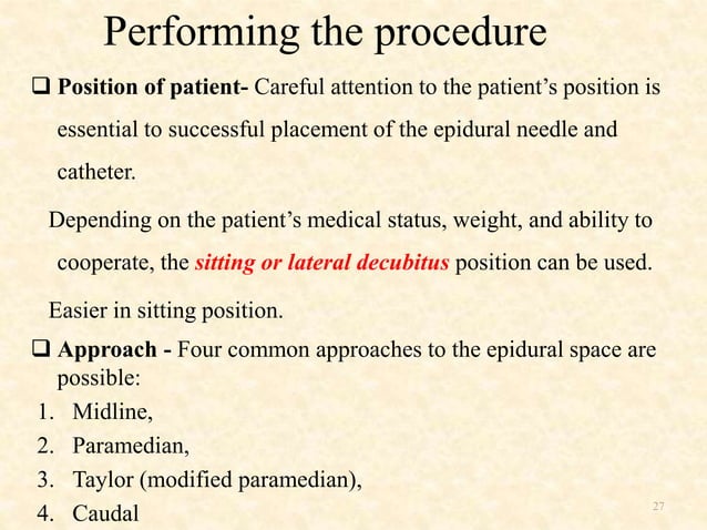 Epidural anaesthesia .pptx | First Aid | Injuries