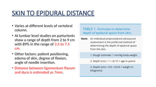 EPIDURAL ANAESTHESIA- Anatomy, physiology, technique and drugs used | PPTX
