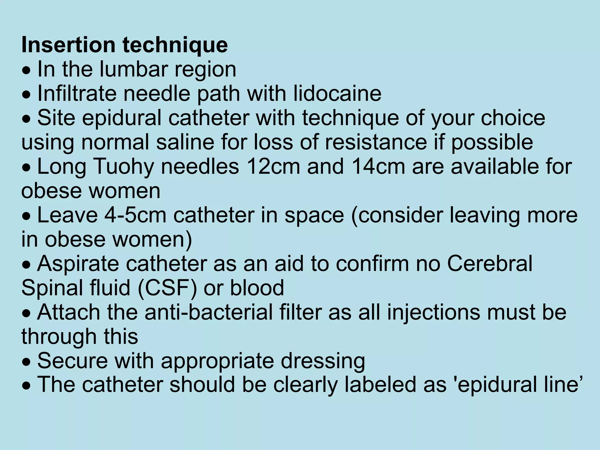 Epidural analgesia for labour | PDF