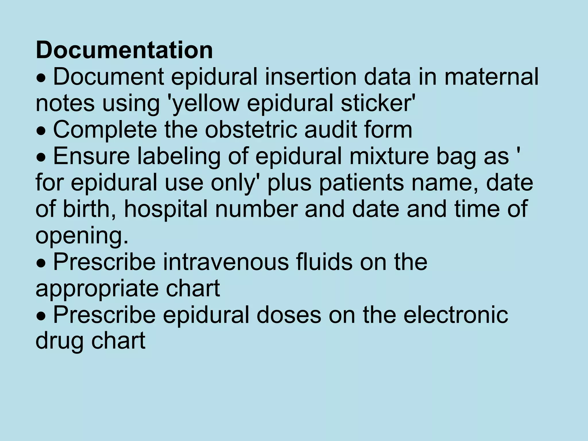 Epidural analgesia for labour | PDF
