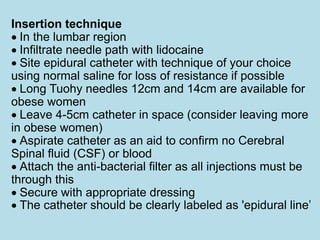 Epidural analgesia for labour | PDF