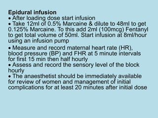 Epidural analgesia for labour | PDF