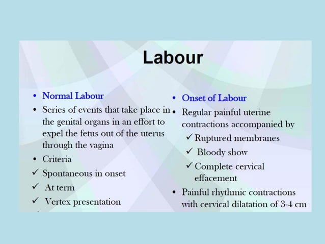 Epidural Analgesia For Labour