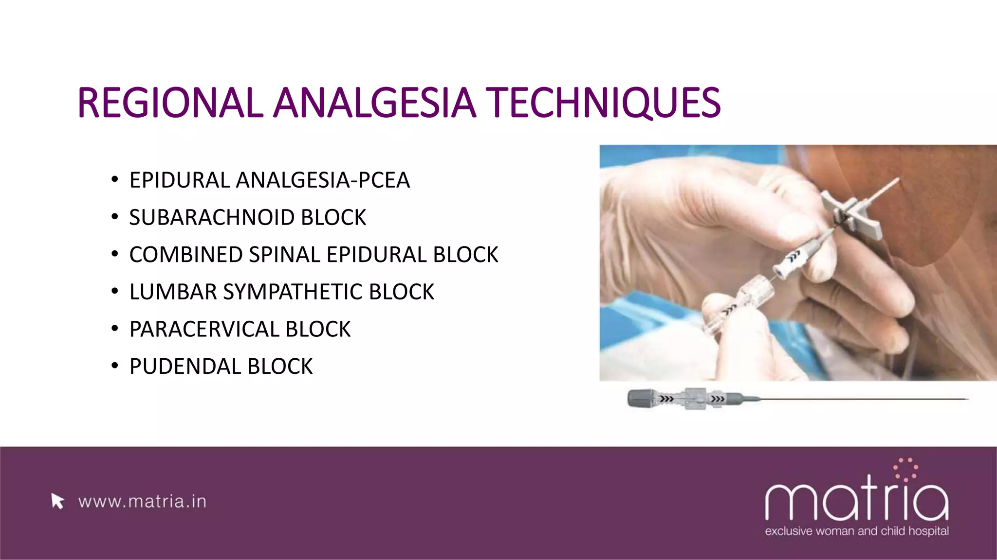 Epidural analgesia for labour | PPTX