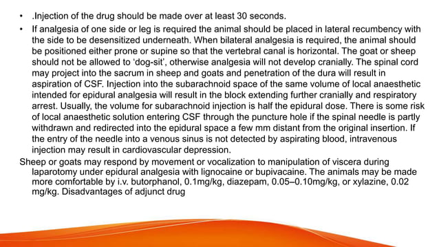 Epidural Anesthesia in Bovine | PPT | First Aid | Injuries
