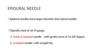 EPIDURAL ANESTHESIA AND ANALGESIA with its consideration | PPTX
