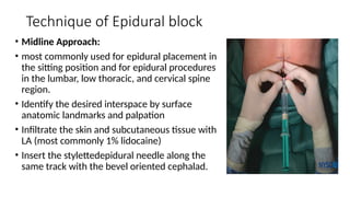 EPIDURAL ANESTHESIA AND ANALGESIA with its consideration | PPTX