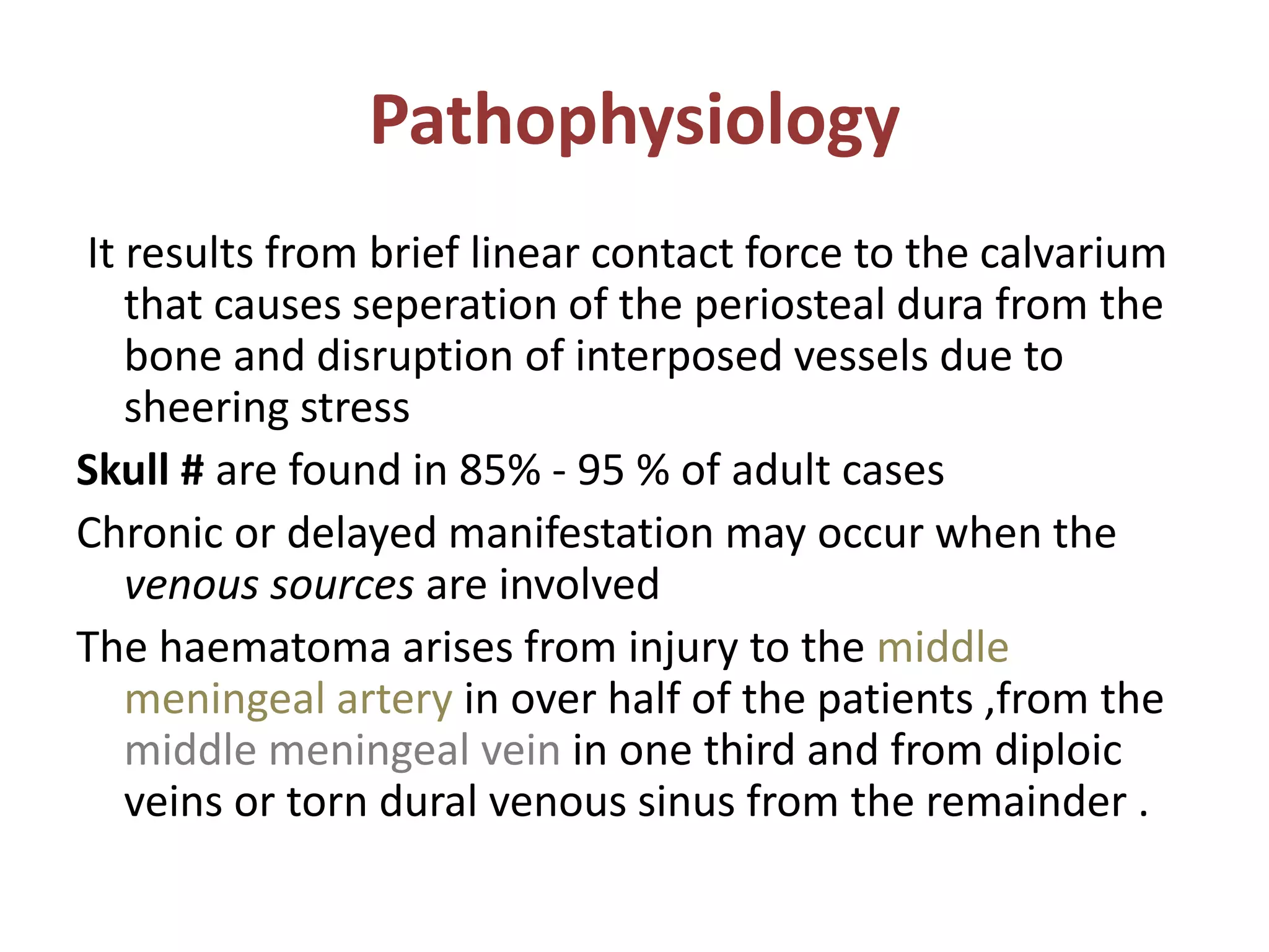 Epidural haematoma extradural haemorrhage | PPTX