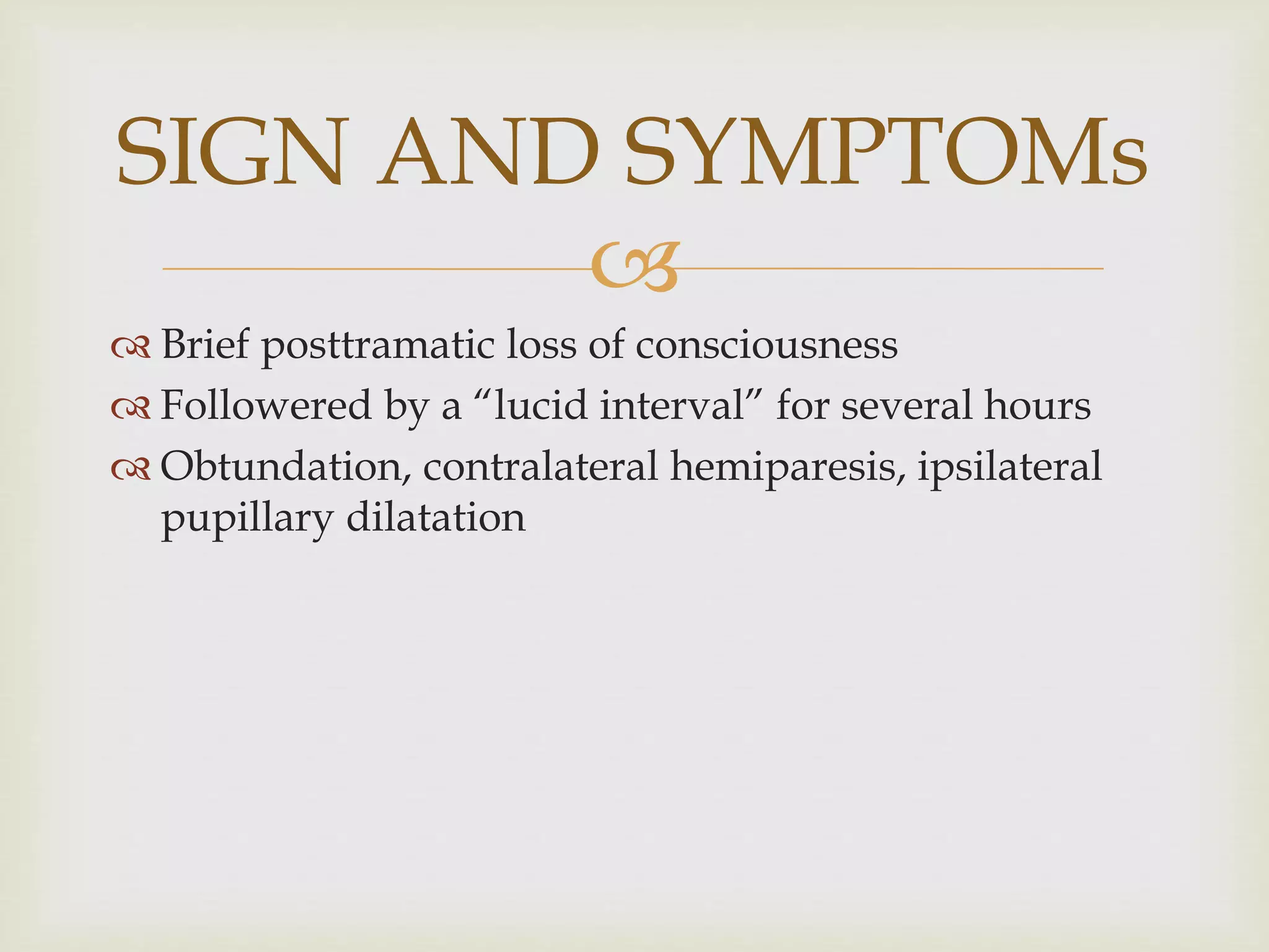 Epidural Hematoma Signs And Symptoms