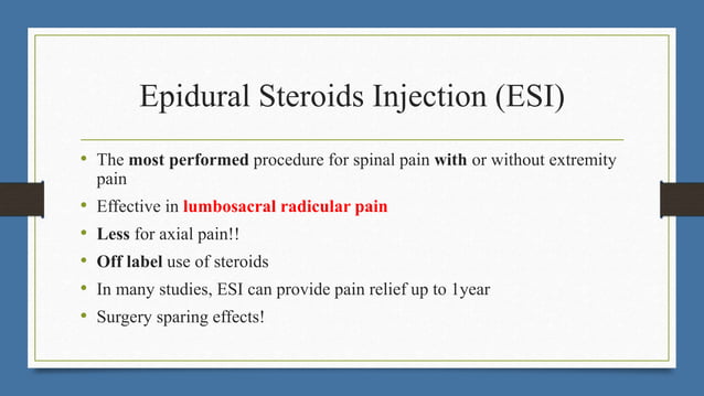 epidural steroids injections .pptx | Physical Therapy | Wellness
