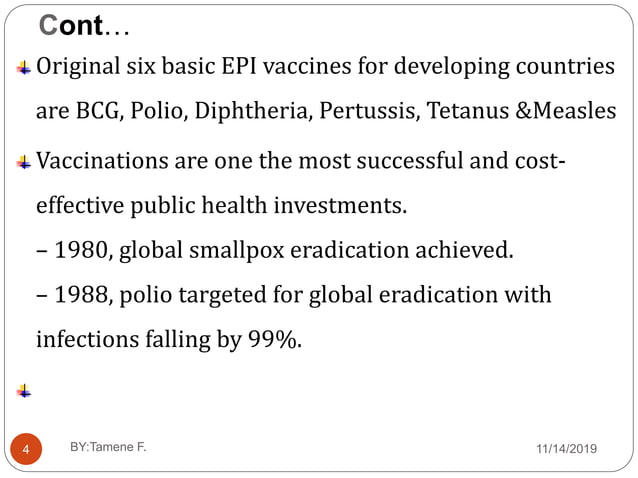 Expanded programme on immunization for health science students | PPT