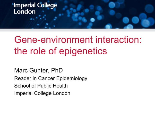 Epigenetic Mechanisms and Gene-environment interaction the role of ...