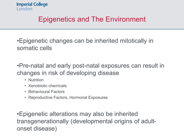 Epigenetic Mechanisms and Gene-environment interaction the role of ...