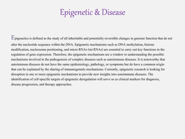Epigenetic | PPTX