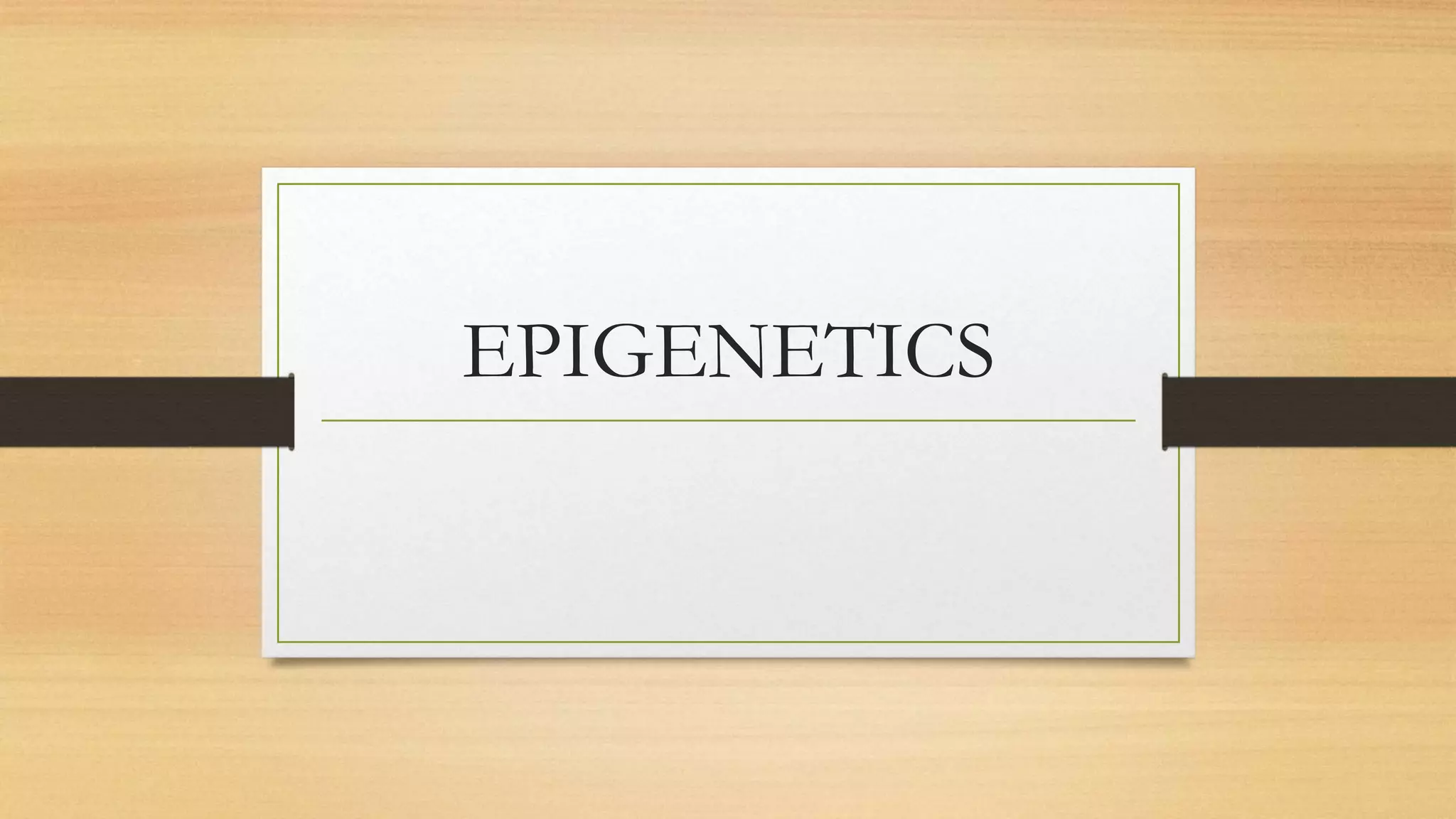Epigenetic ppt | PPTX