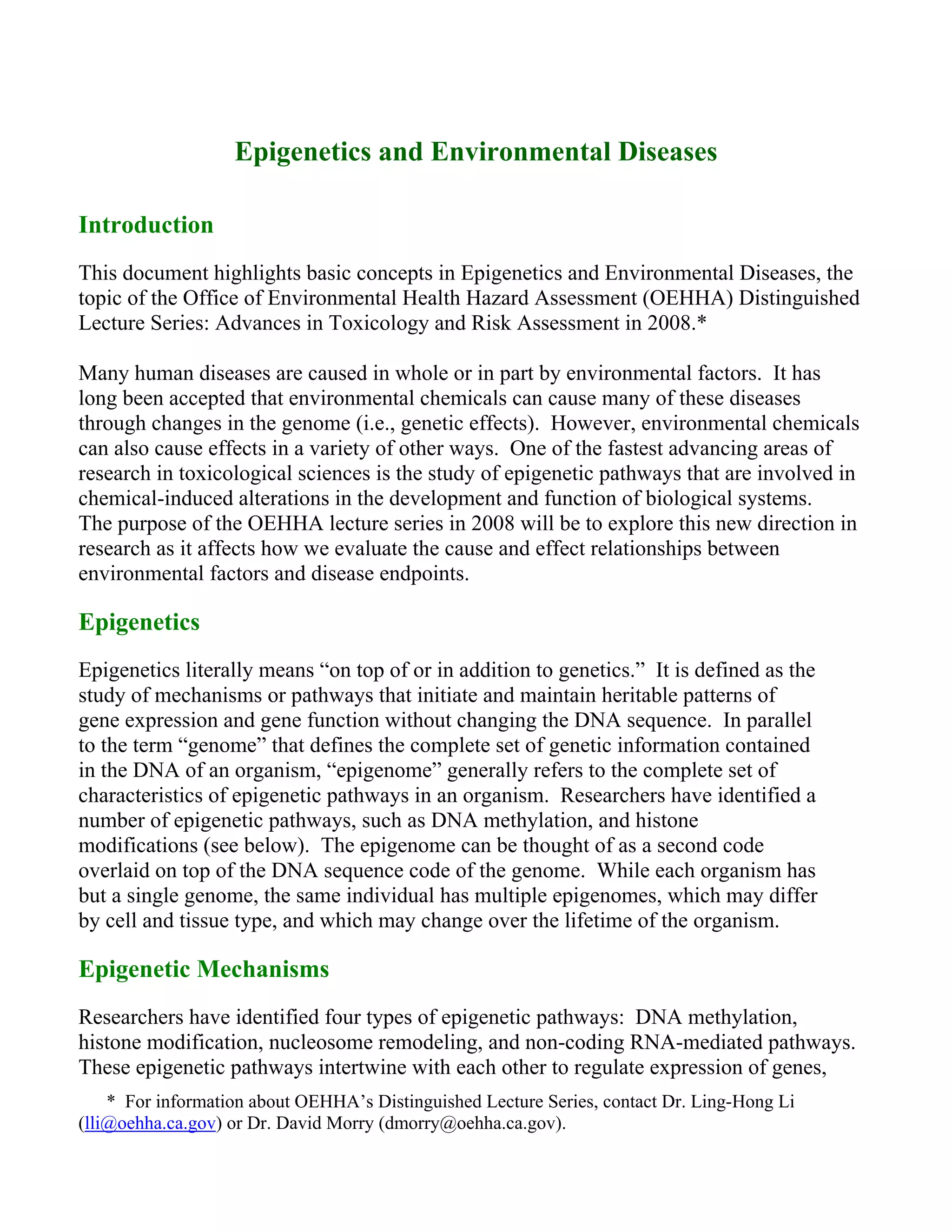 Epigenetics | PDF