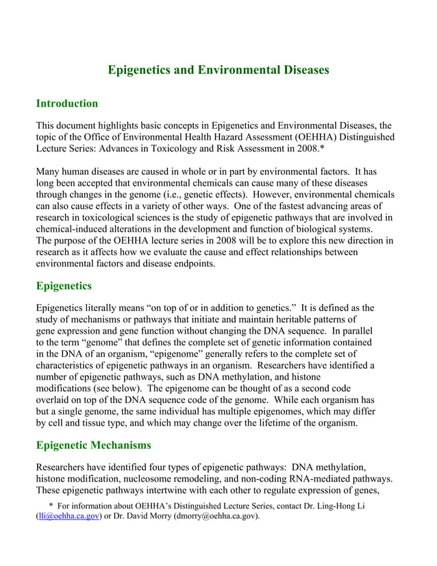 Epigenetics | PDF