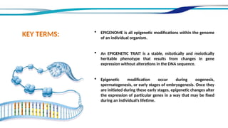 EPIGENETICS: MECHANISM, INHERITANCE AND DISEASES | PPTX