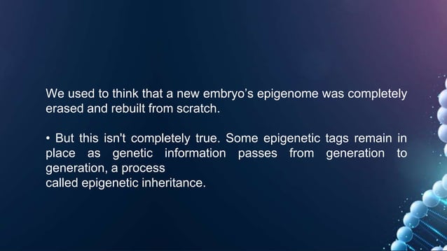 Epigenetics by Dr.Chandan, how epigenetic changes influence embryos | PPT
