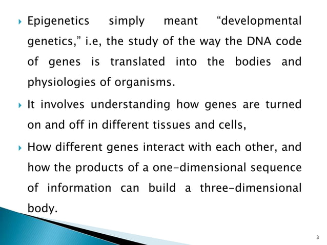 Epigenetics by sachin | PPTX | Genetics | Science