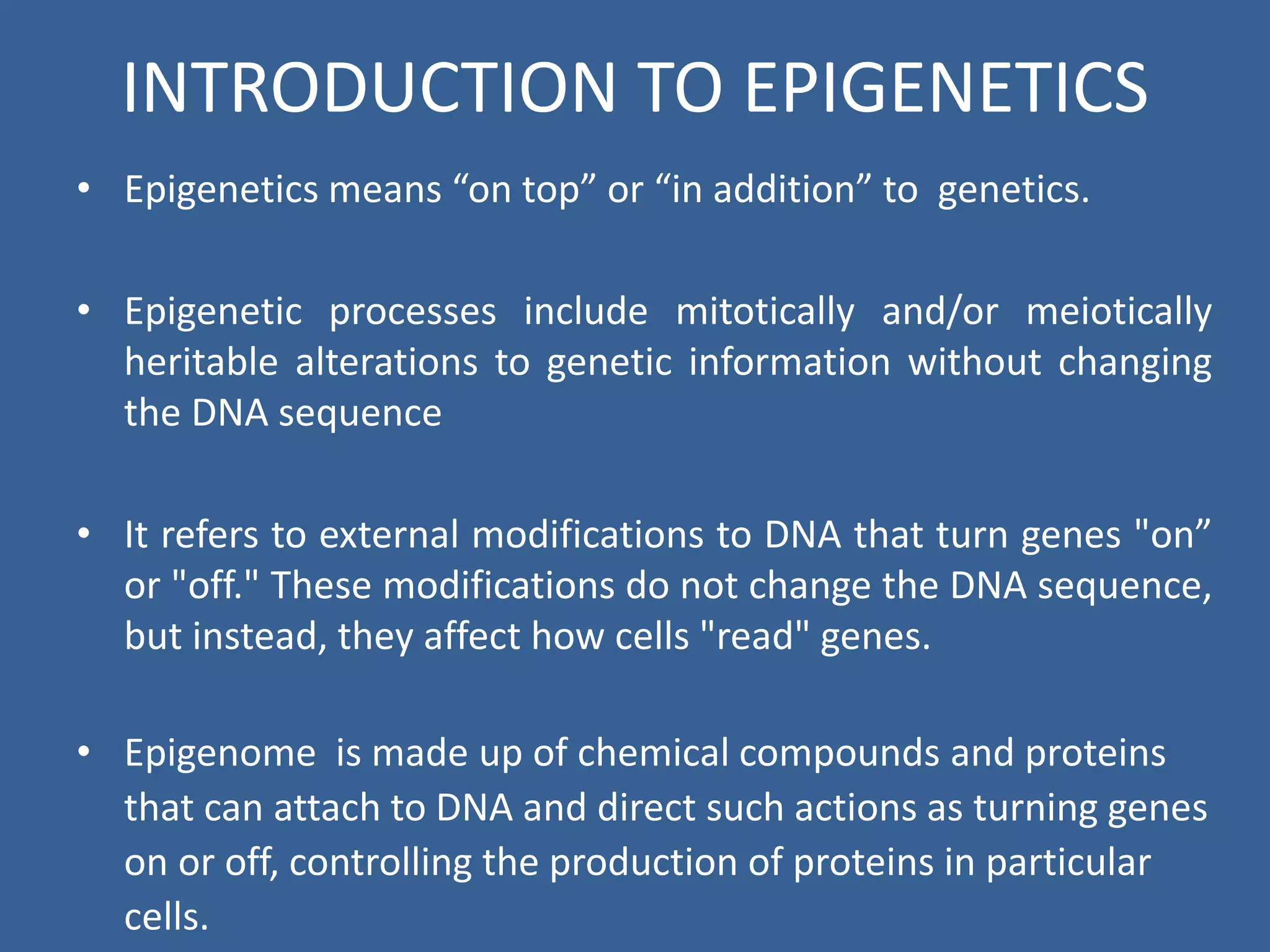 Epigenetics in human diseases | PPTX