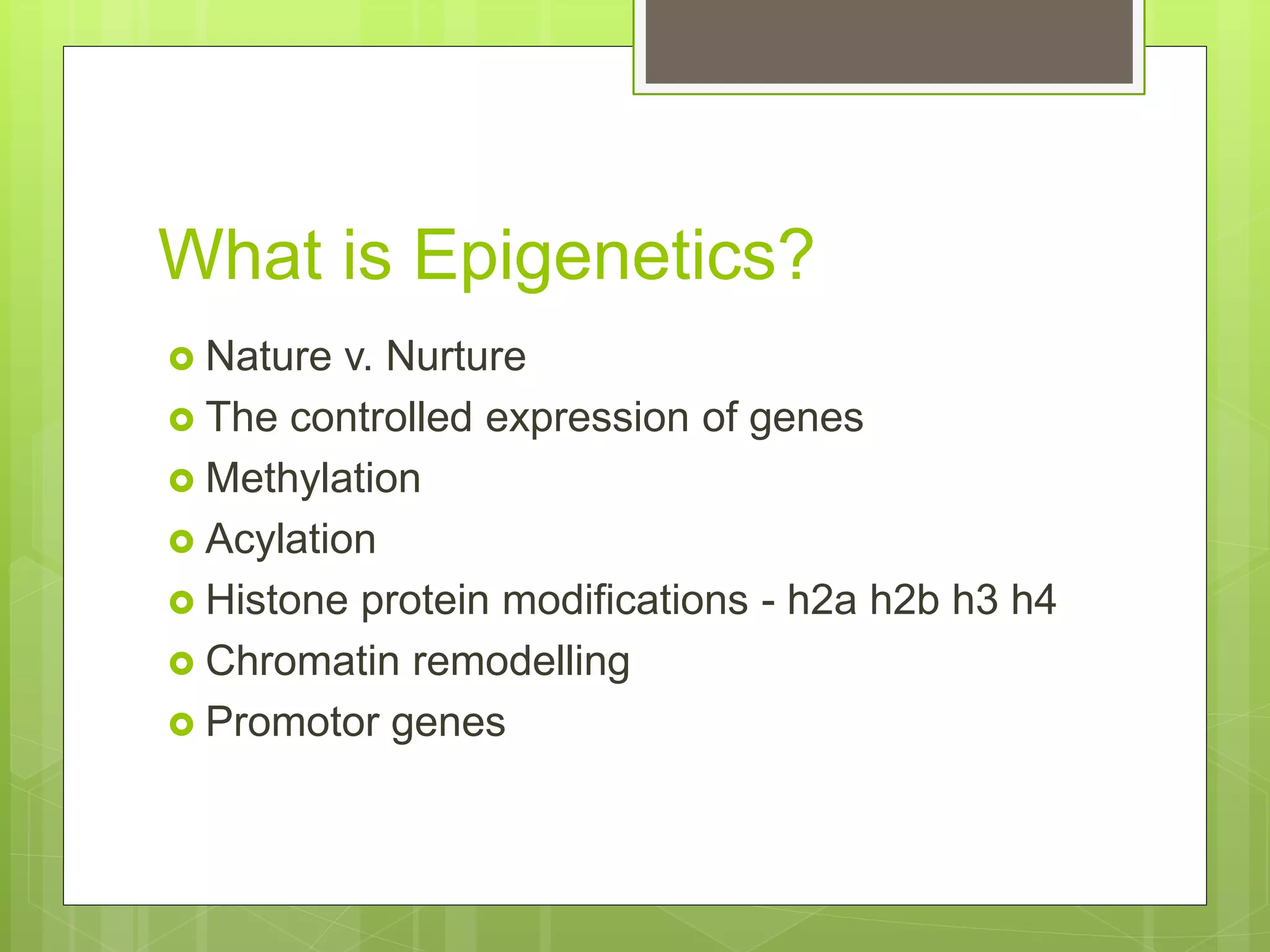 Epigenetics ppt | PPTX