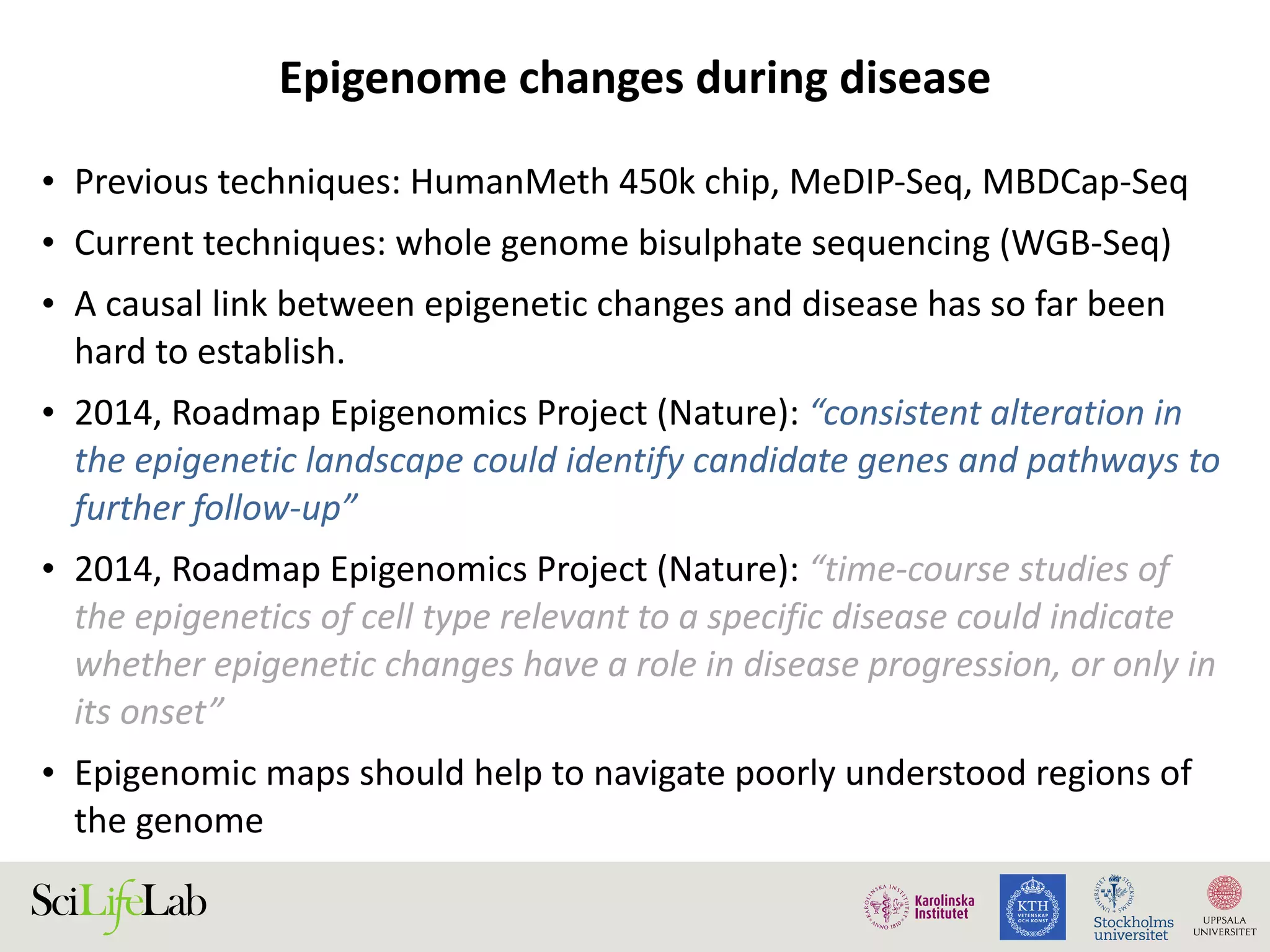 Epigenome roadmap ge-mvt2016-amb.slideshare | PDF
