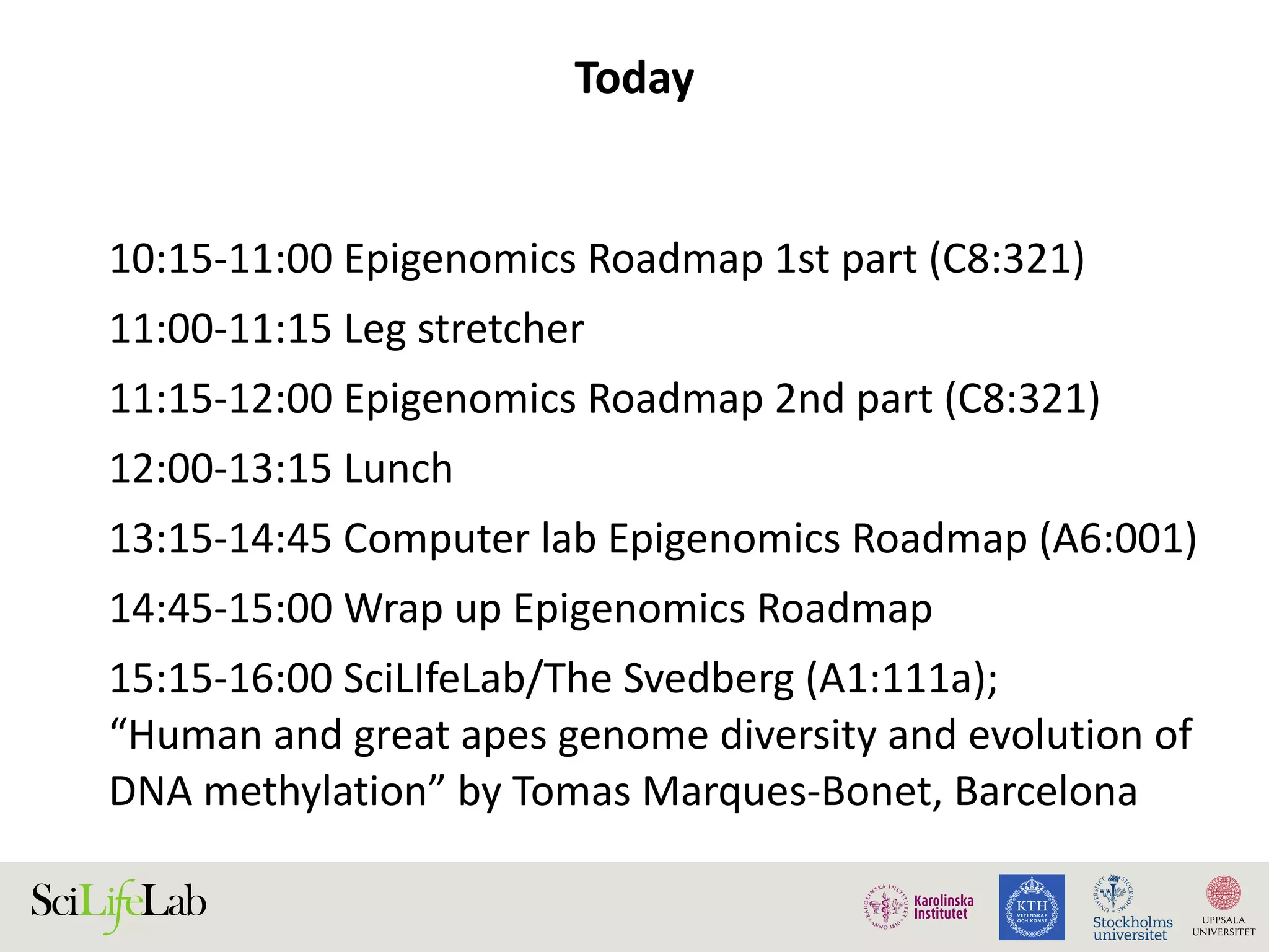 Epigenome roadmap ge-mvt2016-amb.slideshare | PDF